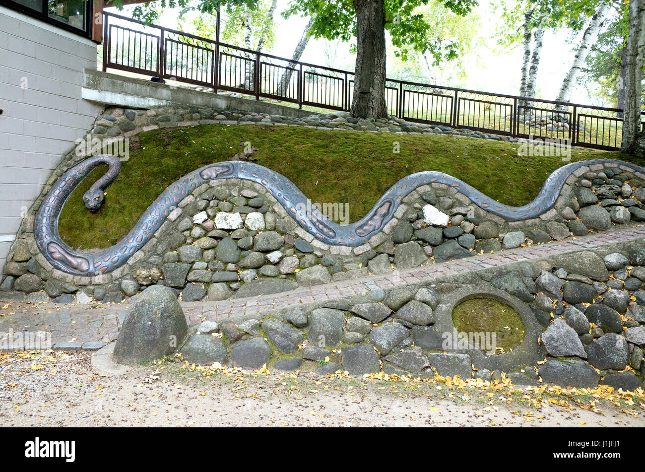 Caponi Art Park creative rock design with serpent sculpture. Eagan ...