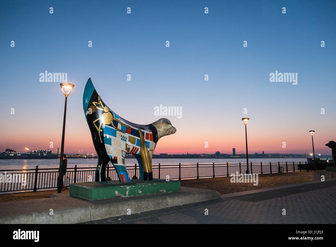 Super,Lambanana,sunset,Pier Head, Liverpool,Merseyside,England,UNESCO ...