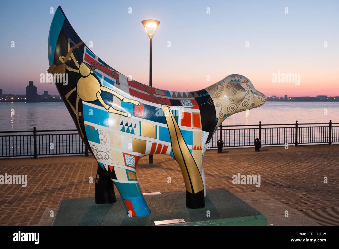 Super,Lambanana,sunset,Pier Head, Liverpool,Merseyside,England,UNESCO ...