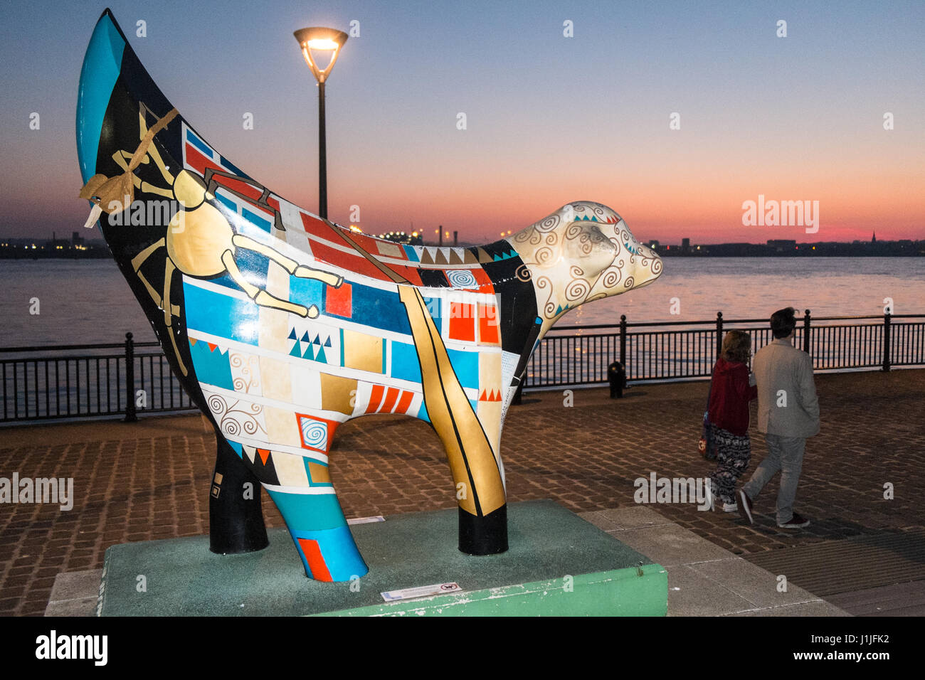 Super,Lambanana,sunset,Pier Head, Liverpool,Merseyside,England,UNESCO ...