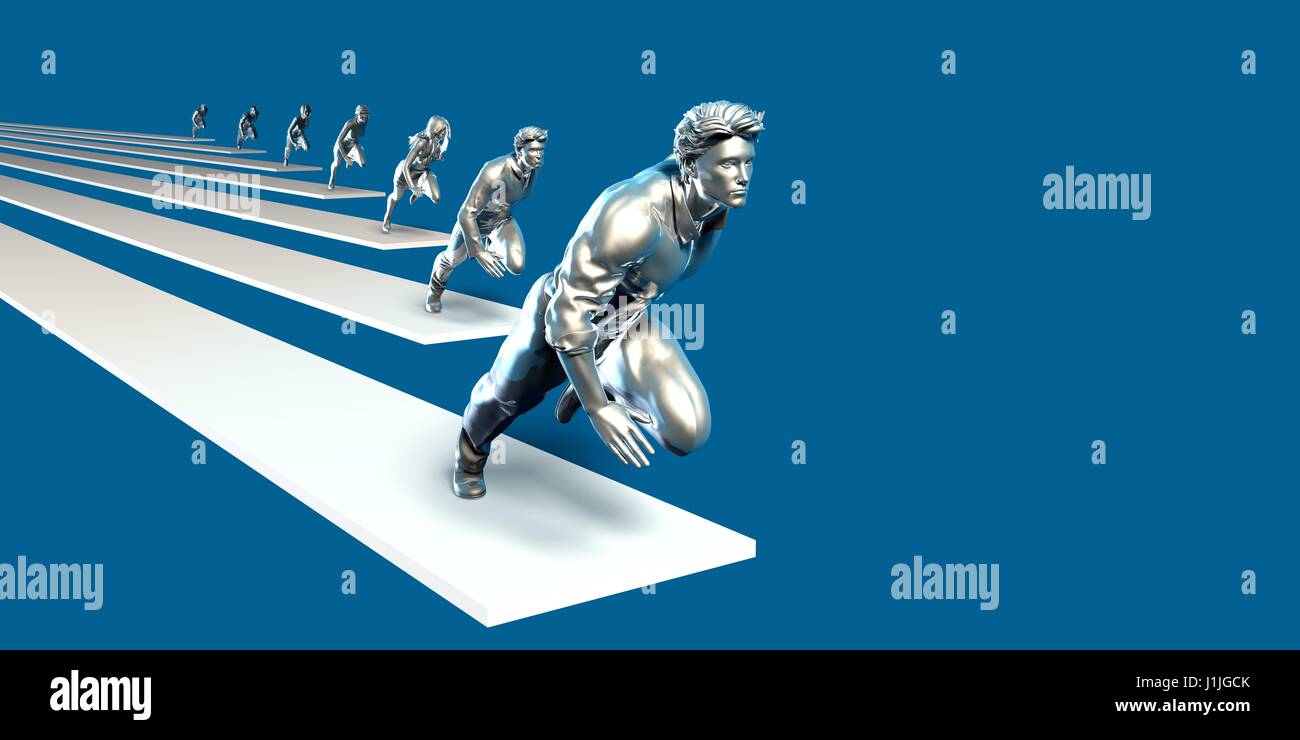 Empowered Team of People with a Positive Mindset Running Stock Photo ...