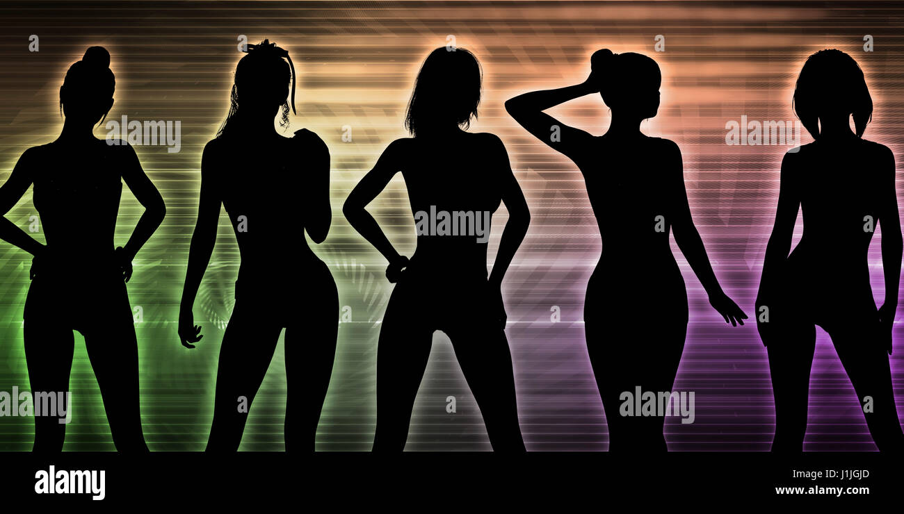 Row of Dancing People Clubbing at Disco Stock Photo - Alamy