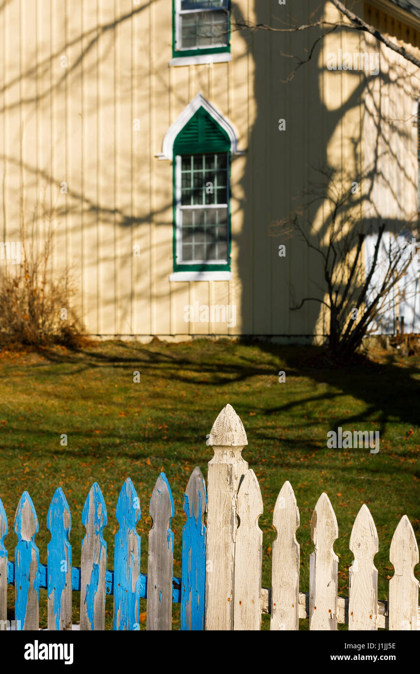 Colorful picket fence on a farmland Stock Photo - Alamy