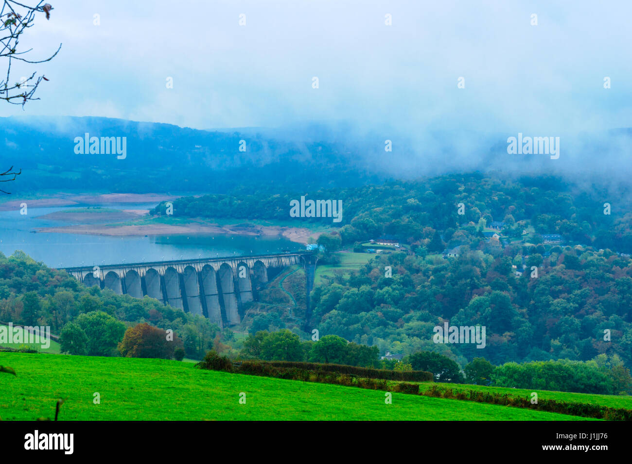View of Lac (lake) de Panneciere in the Morvan Mountains, in Burgundy ...