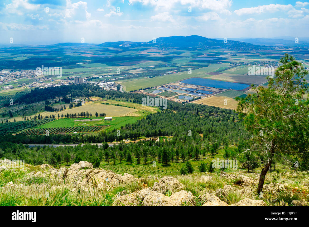 The Jezreel Valley landscape, viewed from Mount Precipice. Northern ...
