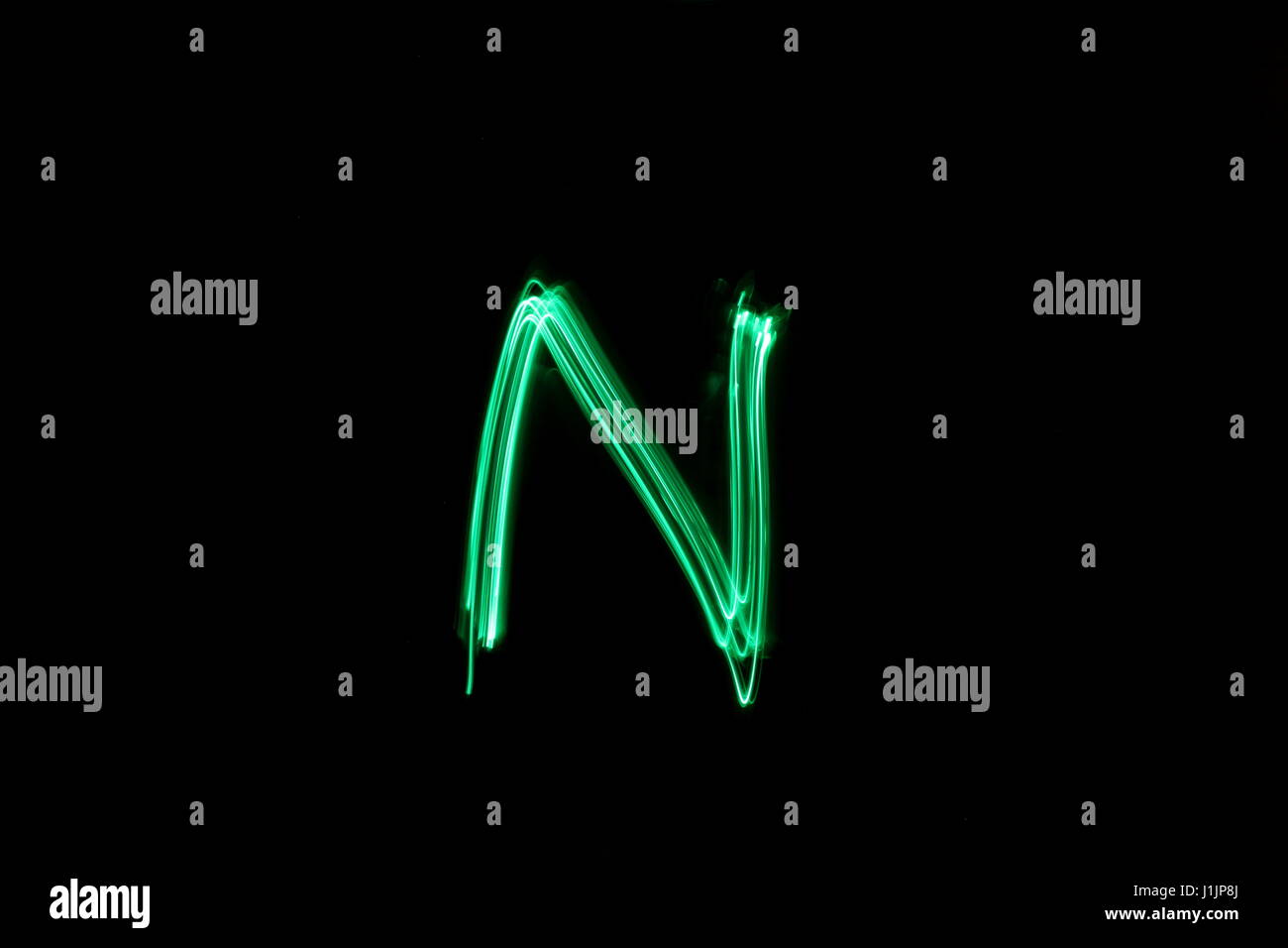 Neon Green Letter N