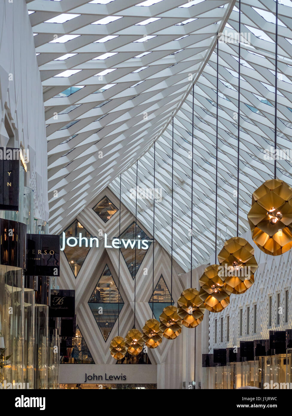 Victoria Gate shopping centre with John Lewis sign, Leeds, UK Stock ...