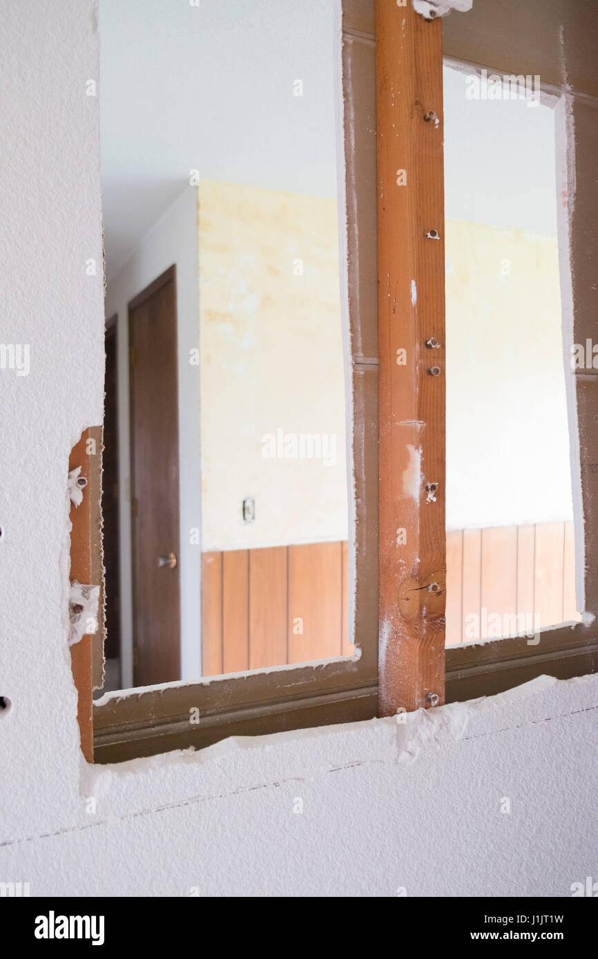 House renovation and major remodel with drywall making a huge mess as a ...