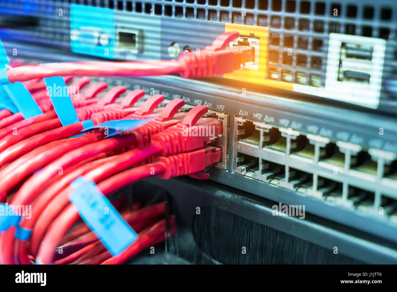 Network switch and ethernet cables,Data Center Concept Stock Photo - Alamy