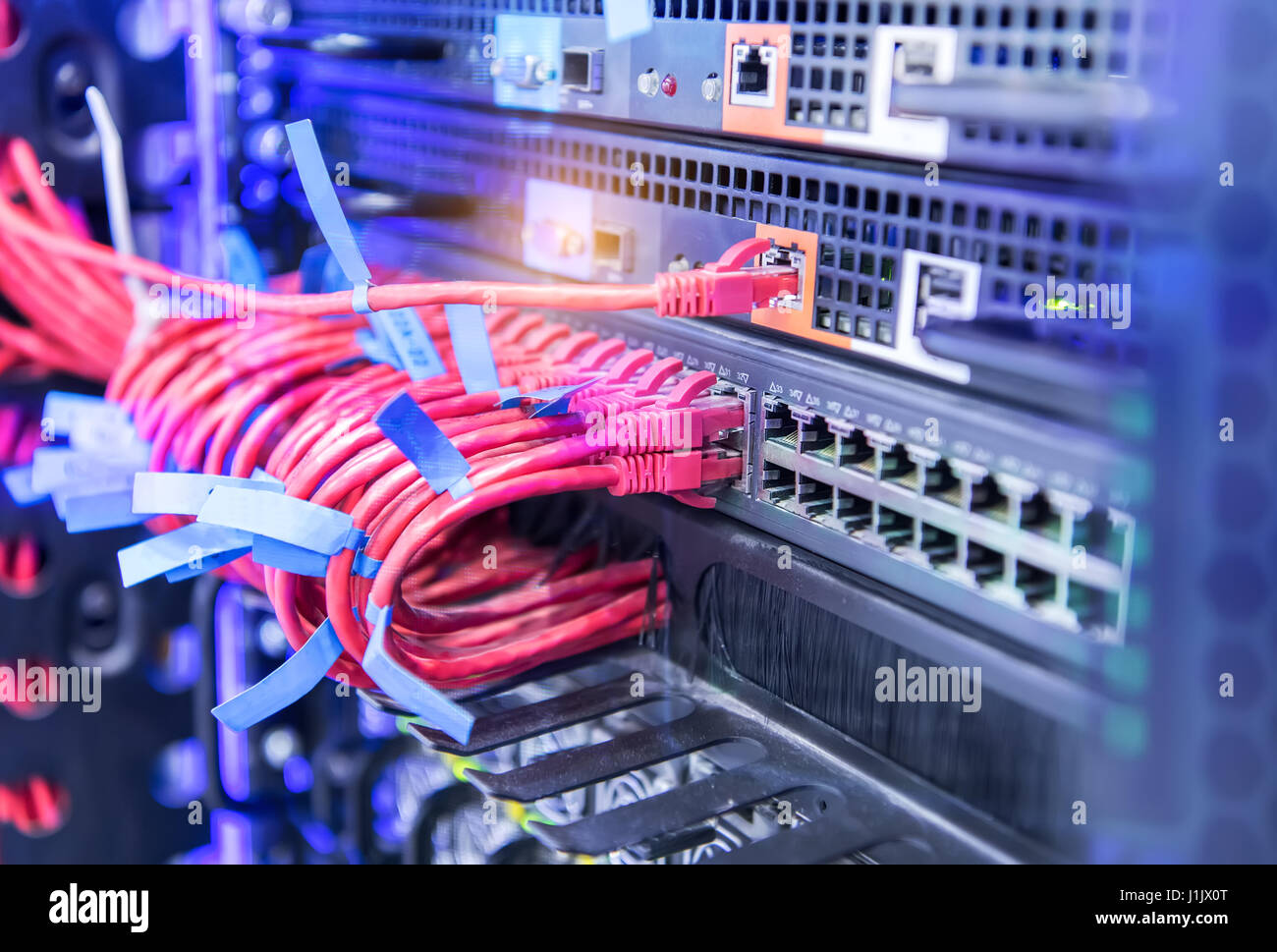 ethernet cable on network switches background Stock Photo - Alamy
