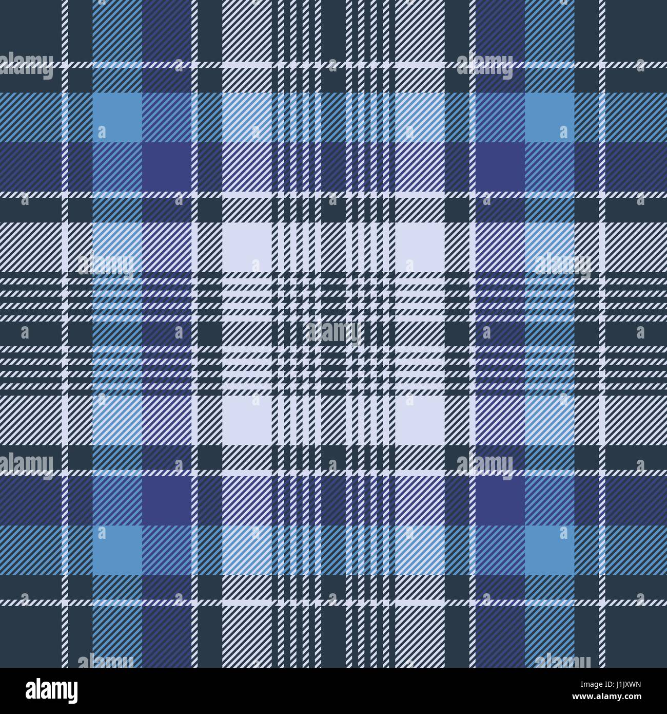 Blue check fabric texture diagonal seamless pattern. Vector ...