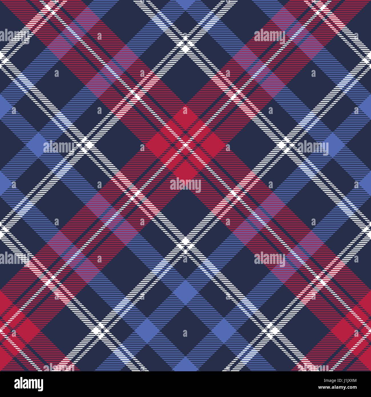 Blue diagonal fabric texture plaid seamless pattern. Vector ...