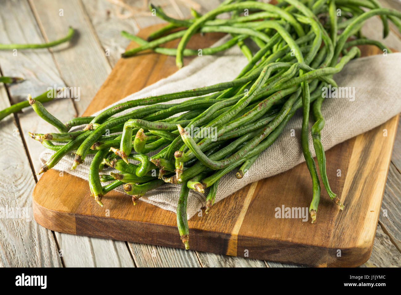 Raw Green Organic Chinese Long Beans Ready to Cook With Stock Photo - Alamy