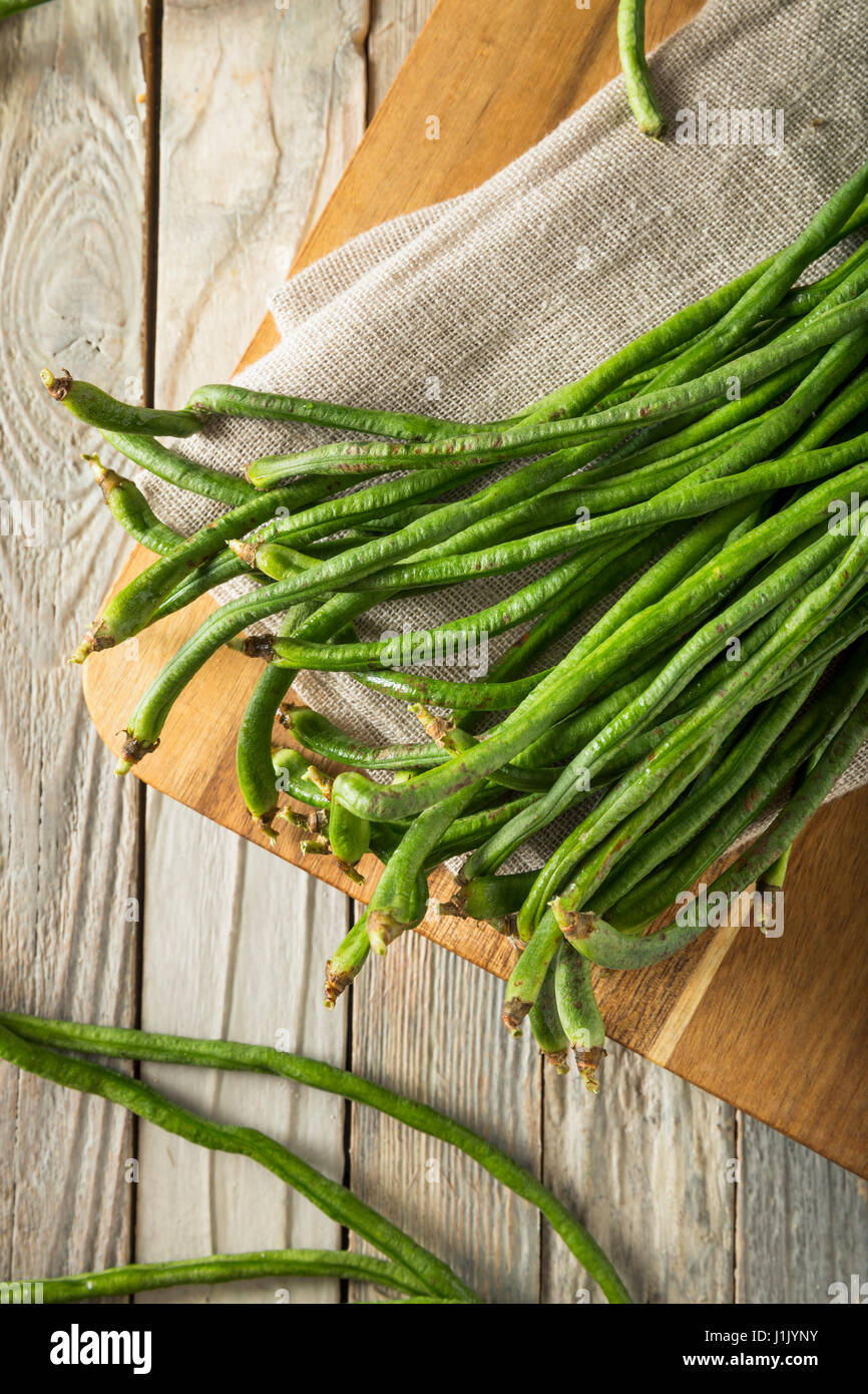 Raw Green Organic Chinese Long Beans Ready to Cook With Stock Photo - Alamy
