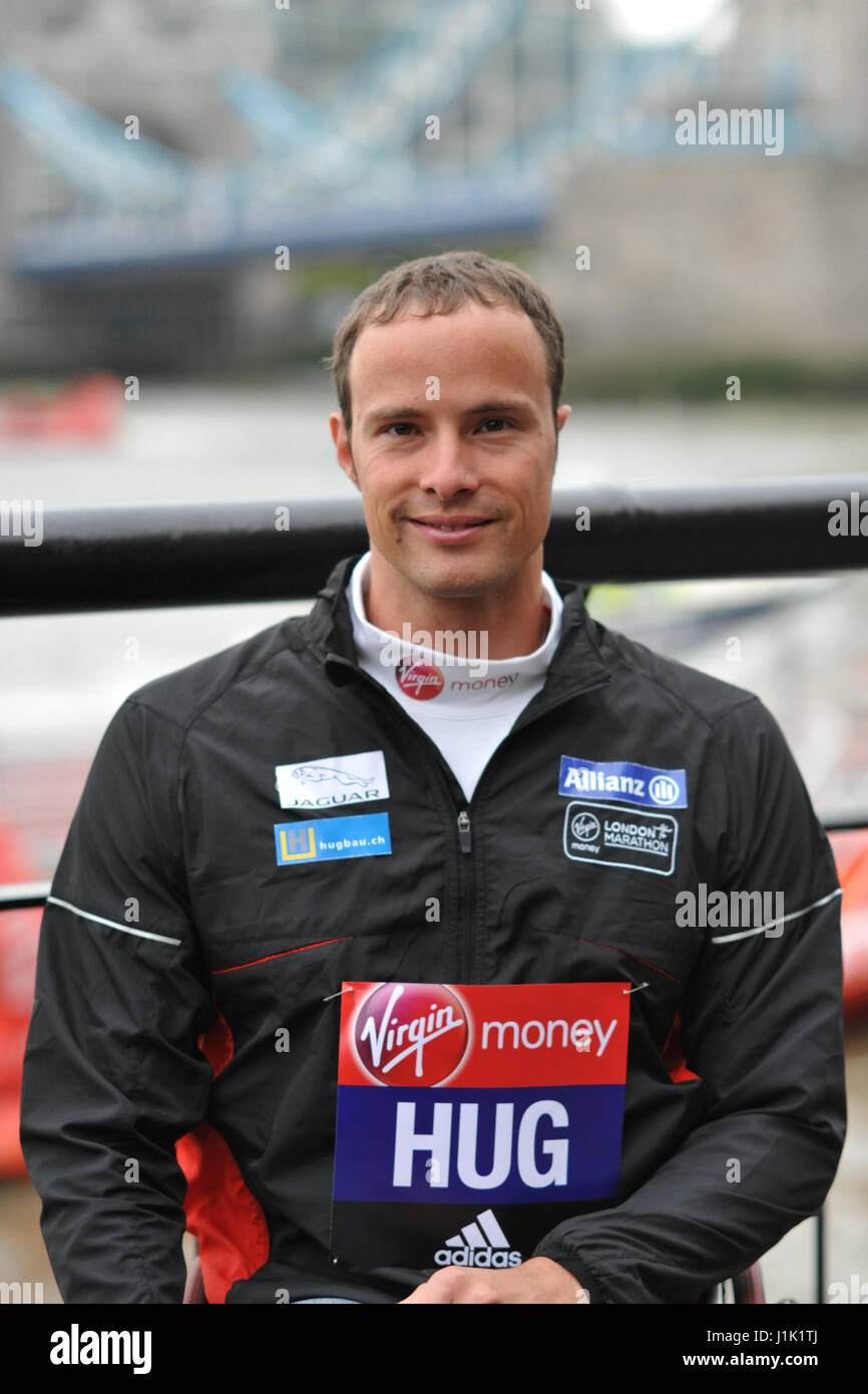 London, UK. 21st. April, 2017. Marcel Hug (SUI) at the Virgin Money ...