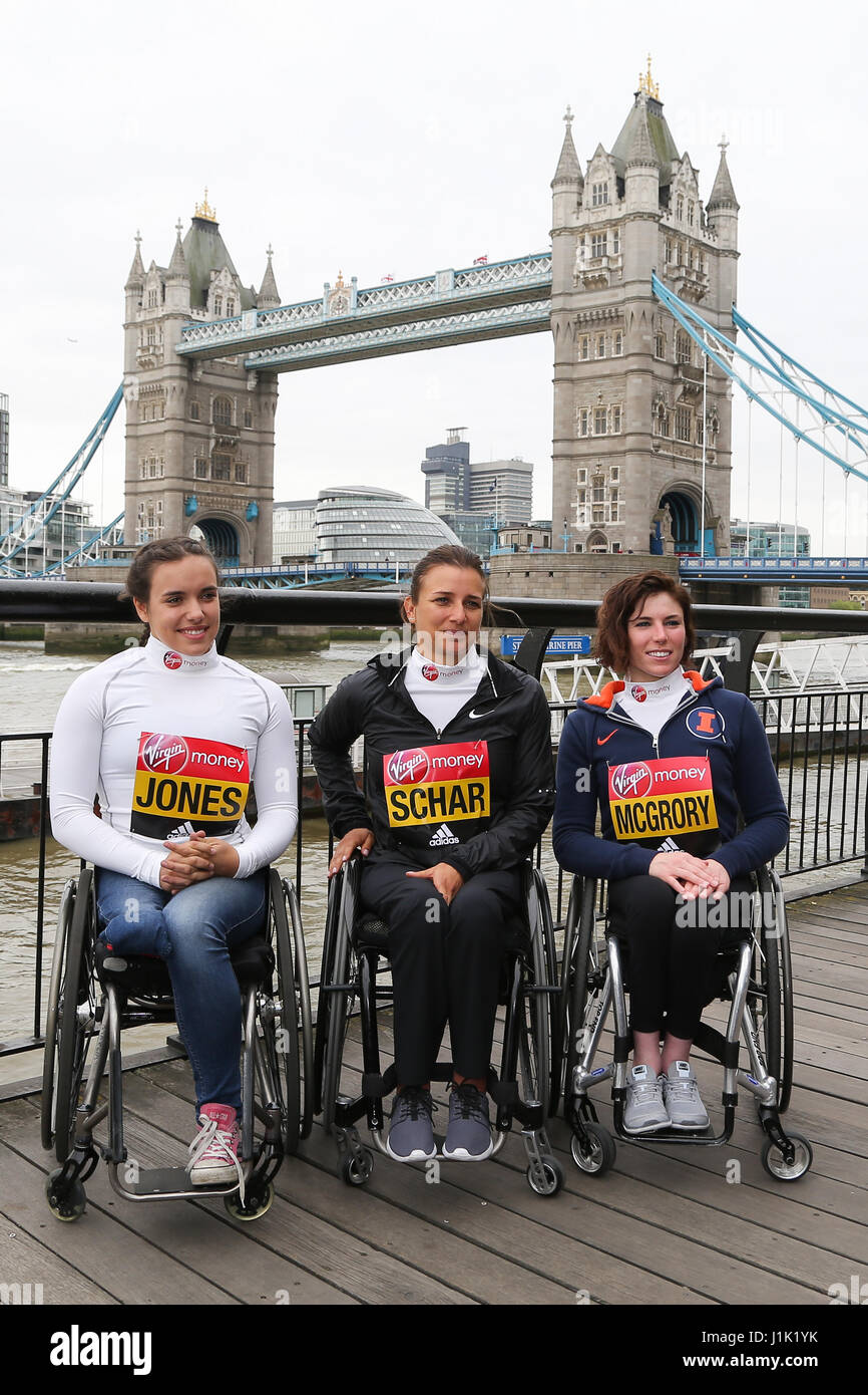 London, UK. 21st April, 2017. Jade Jones (British), Manuela Schar ...
