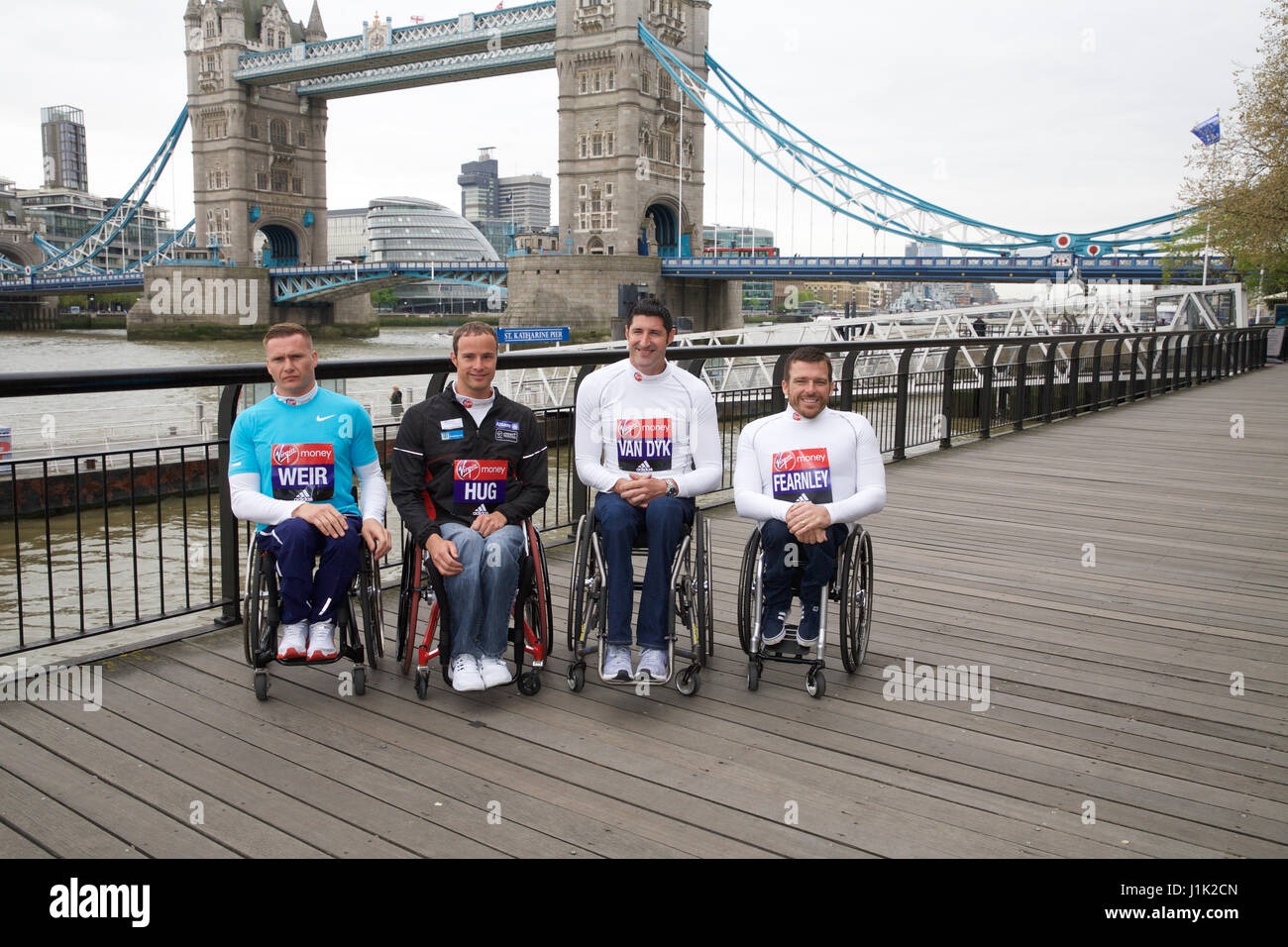 London,UK,21st April 2017,The Elite wheelchair athletes including David ...