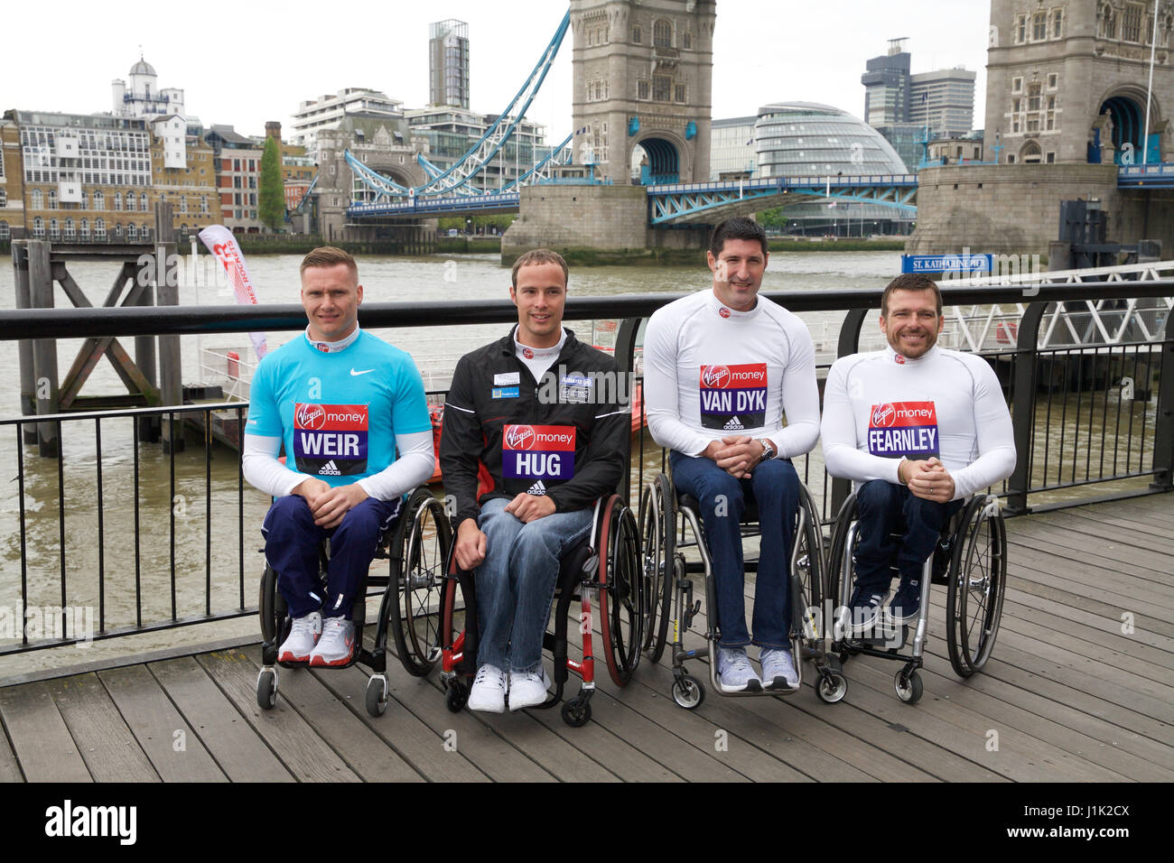 London,UK,21st April 2017,The Elite wheelchair athletes including David ...