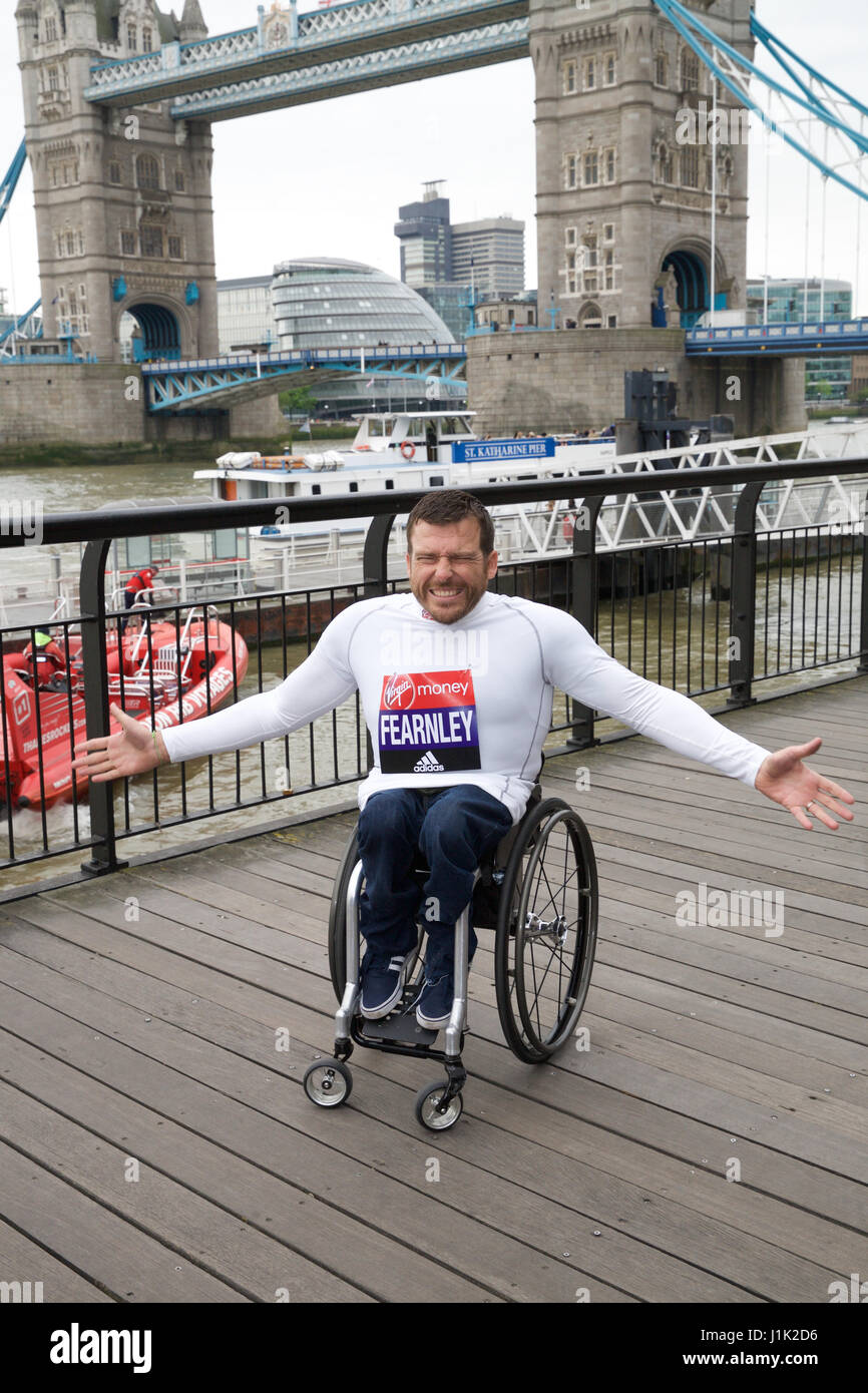 London,UK,21st April 2017,Elite wheelchair athlete Kurt Fearnley ...