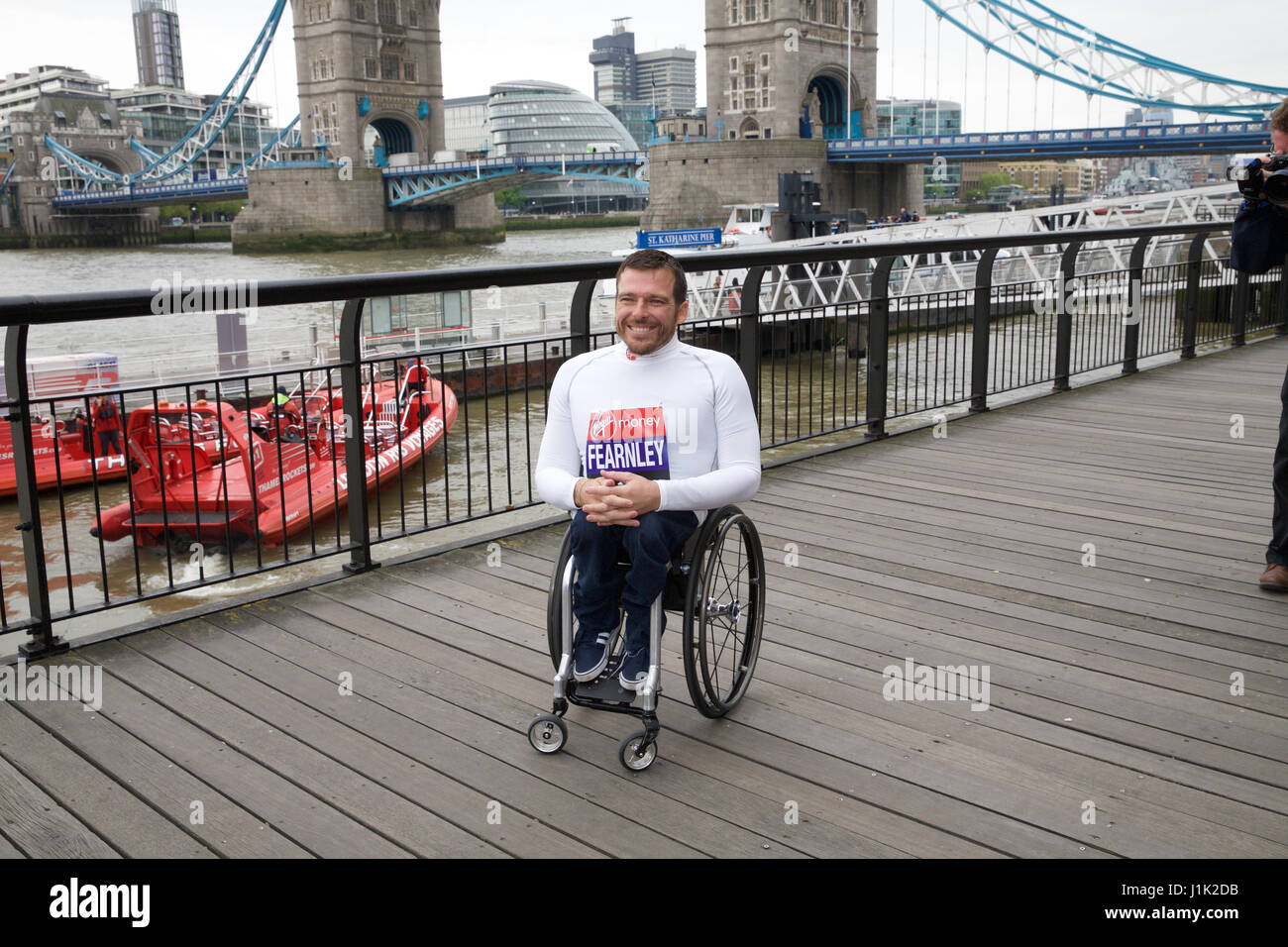London,UK,21st April 2017,Elite wheelchair athlete Kurt Fearnley ...