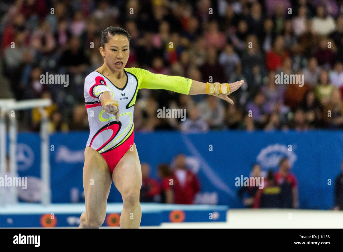 Cluj Napoca, Romania. 21st Apr, 2017. Kim Bui from Germany in action in ...