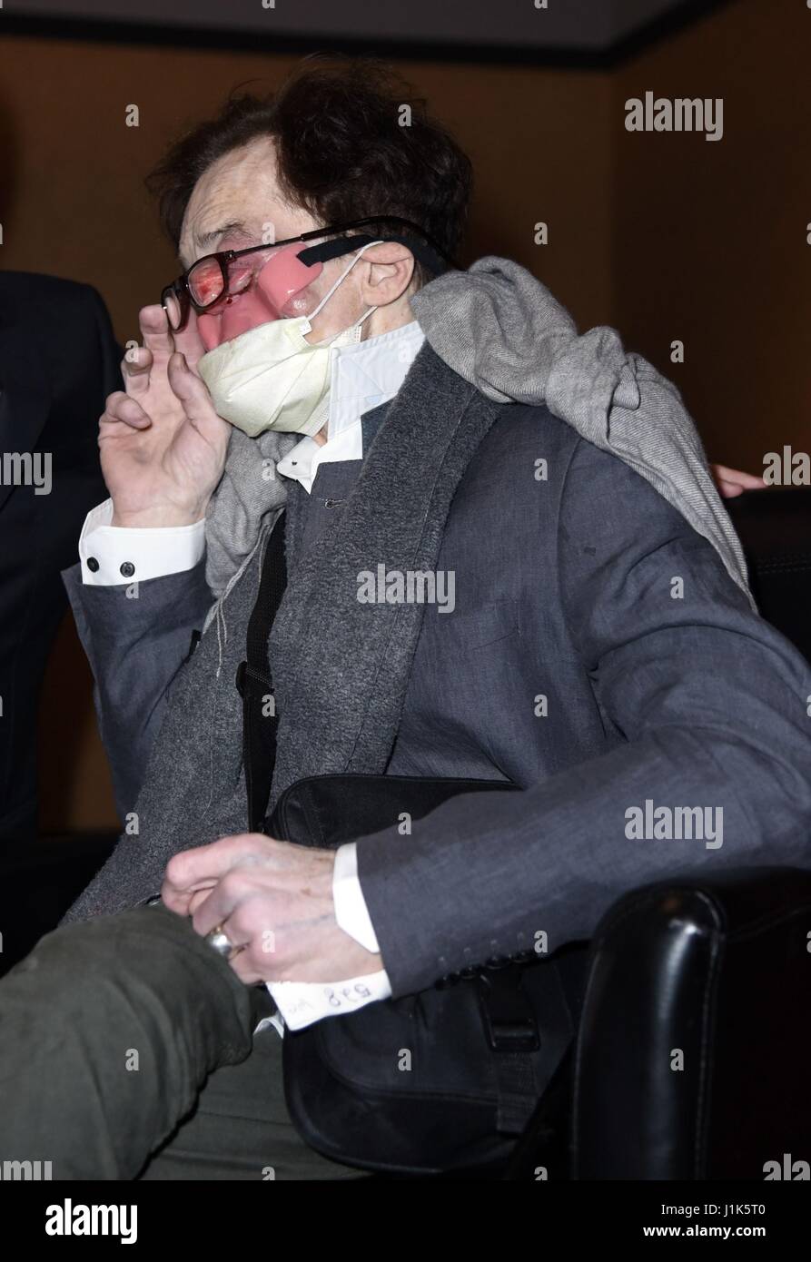 New York, NY, USA. 21st Apr, 2017. Richard Hambleton (in a very rare ...