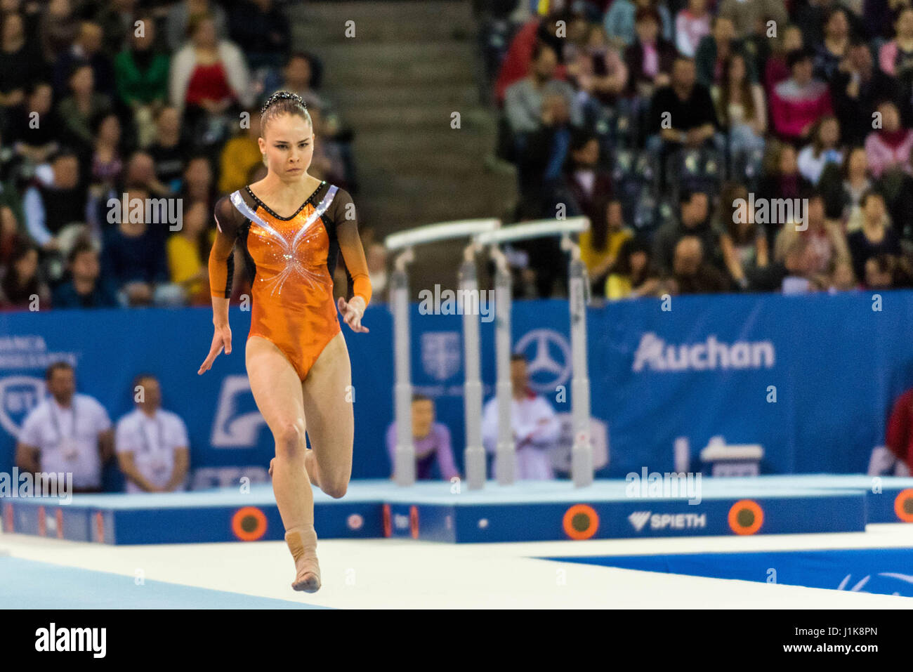 Eythora Thorsdottir (NED) performing on the vault during the Women's ...