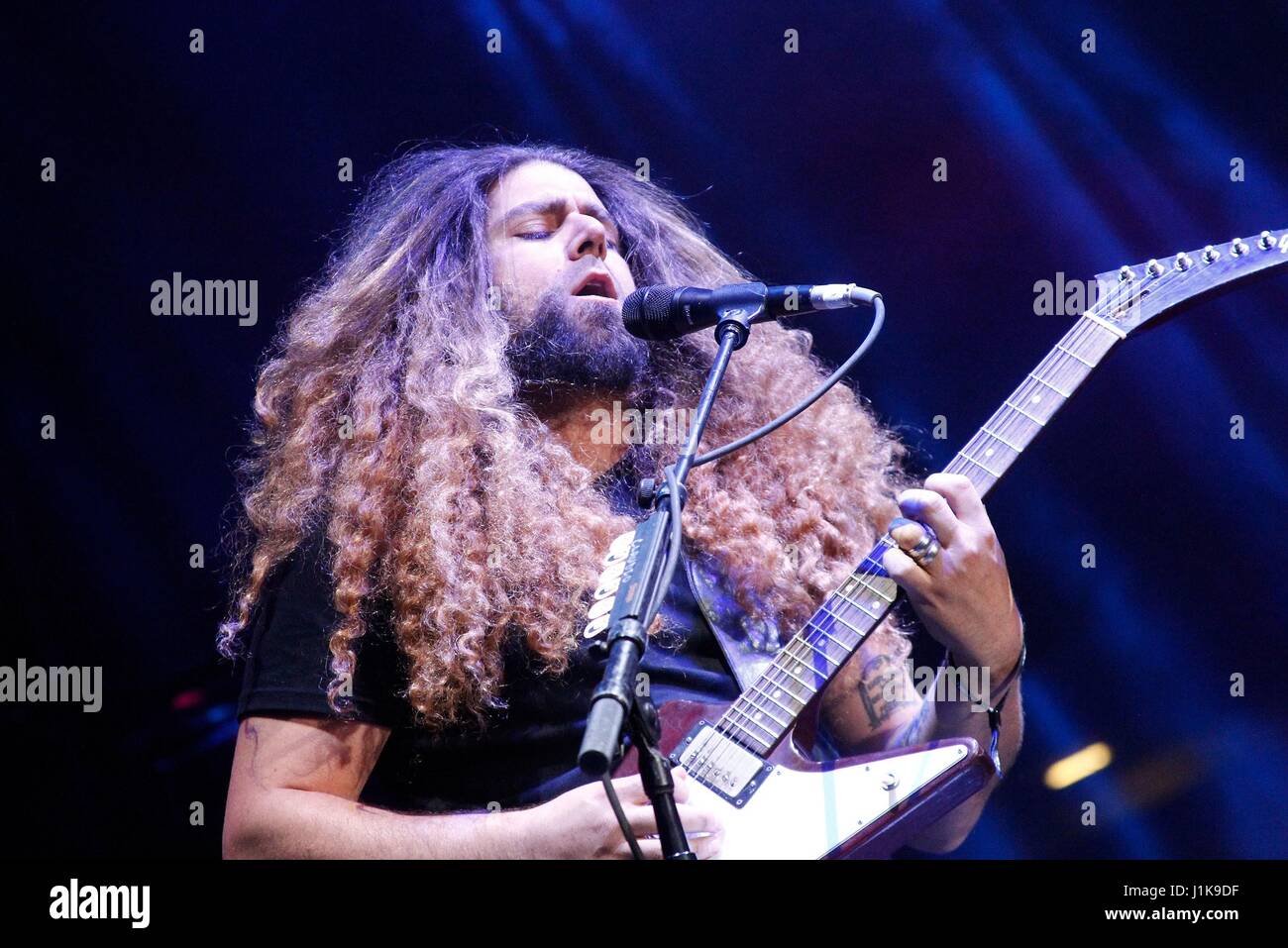 Las Vegas, NV, USA. 21st Apr, 2017. Claudio Sanchez of Coheed and ...