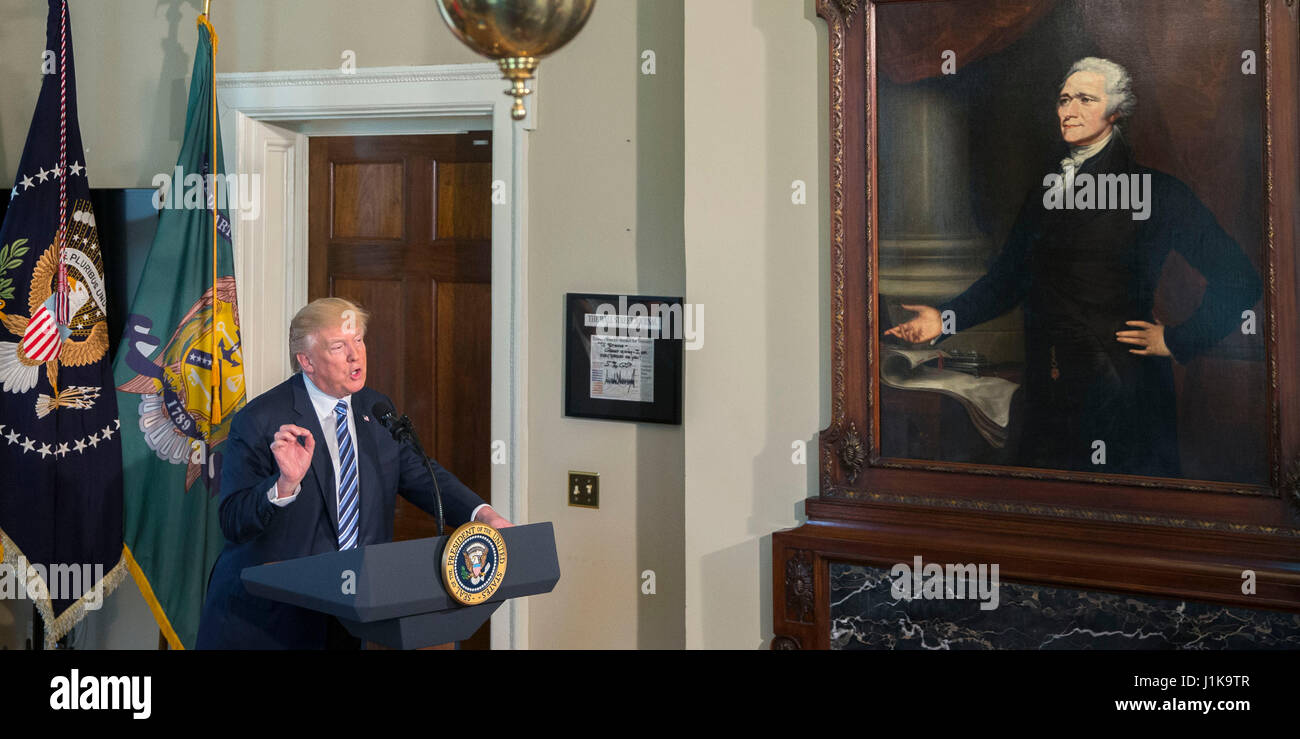 Washington, DC, USA. 21st Apr, 2017. US President Donald J. Trump ...