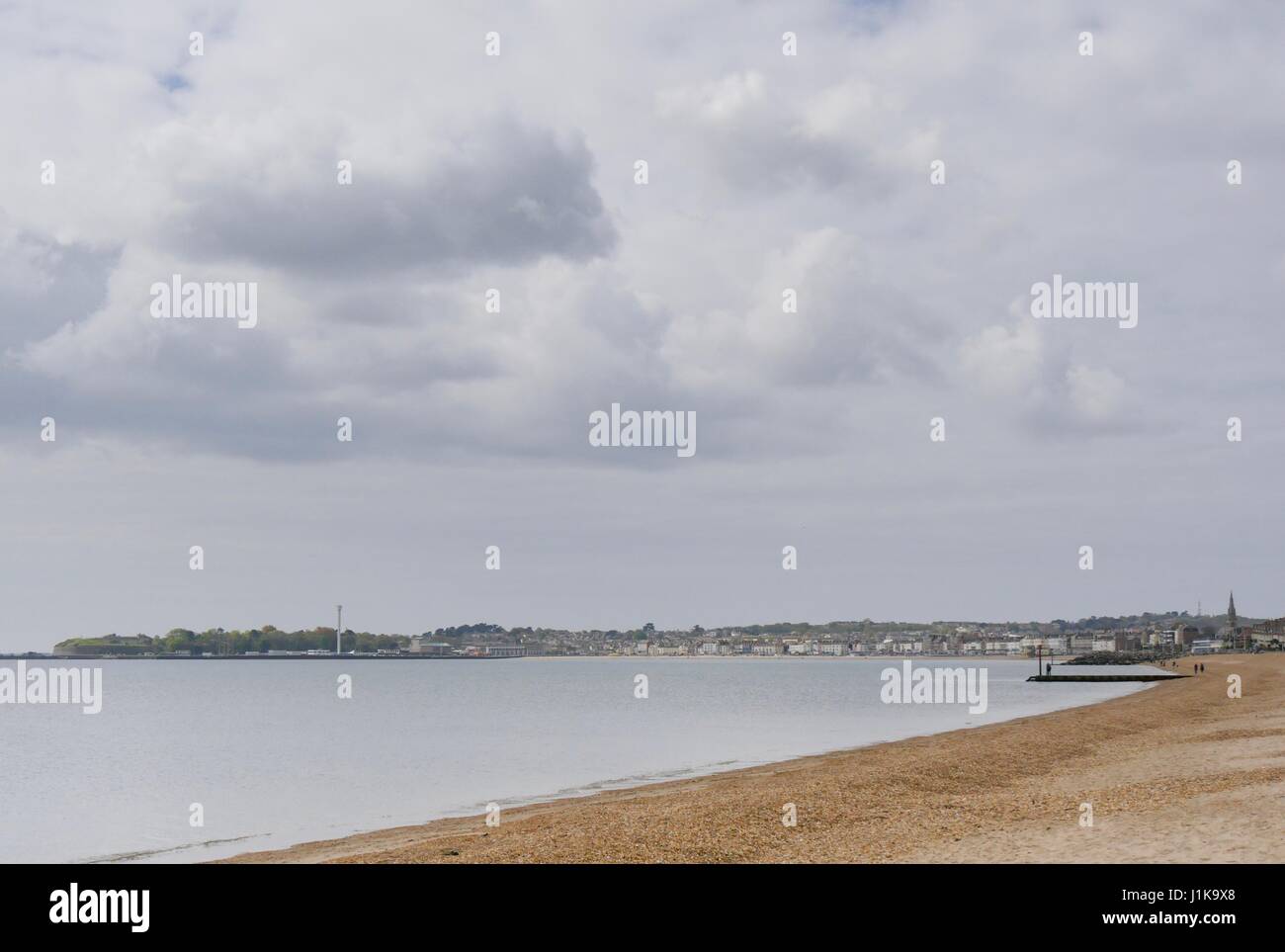 Weymouth, Dorset, UK. 22nd Apr, 2017. Overcast but bright weather and a ...