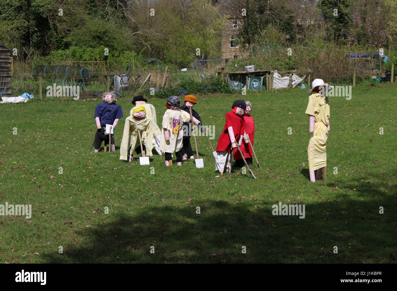 Wray, Lancashire, United Kingdom. 22nd Apr, 2017. Scarecrows around ...