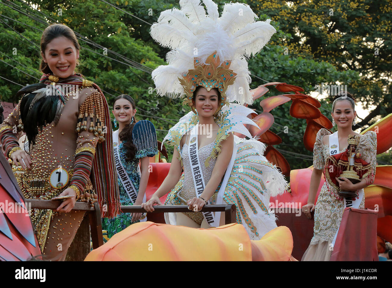 Manila, Philippines. 22nd Apr, 2017. Beauty pageant contestants ...