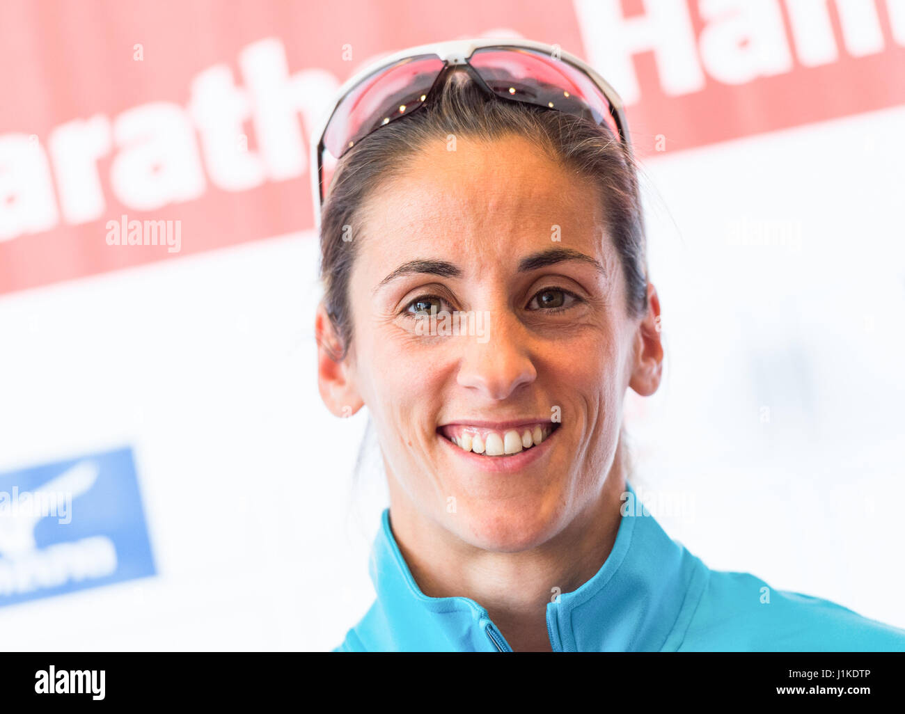 Hamburg, Germany. 20th Apr, 2017. Portuguese athlete Jessica Augusto ...