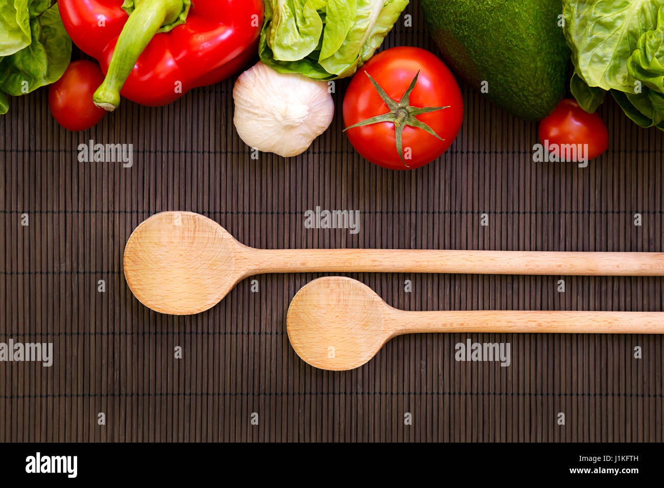 Vegetables on desk table Stock Photo - Alamy