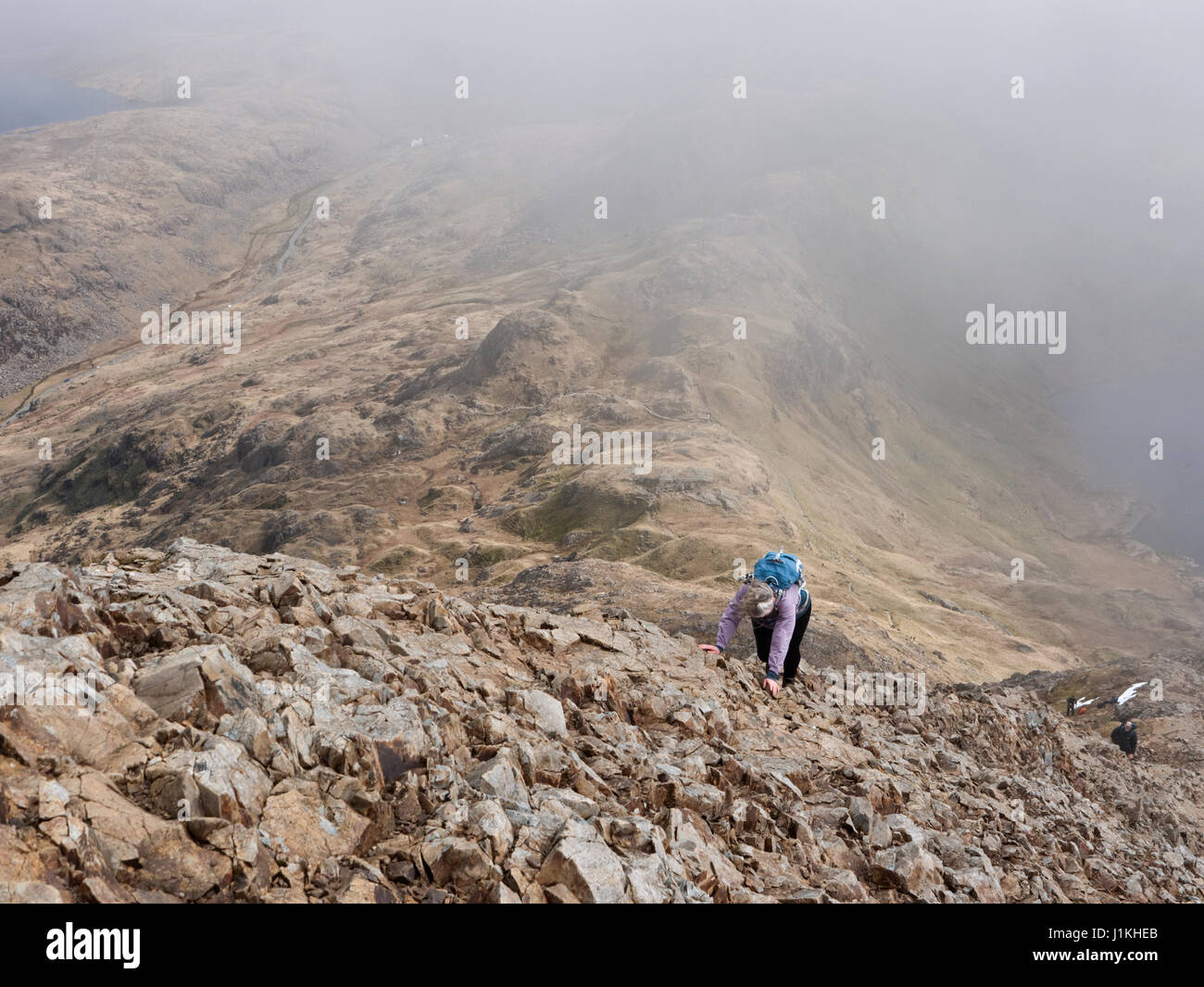 Crib Goch Snowdon Scrambling High Resolution Stock Photography and ...
