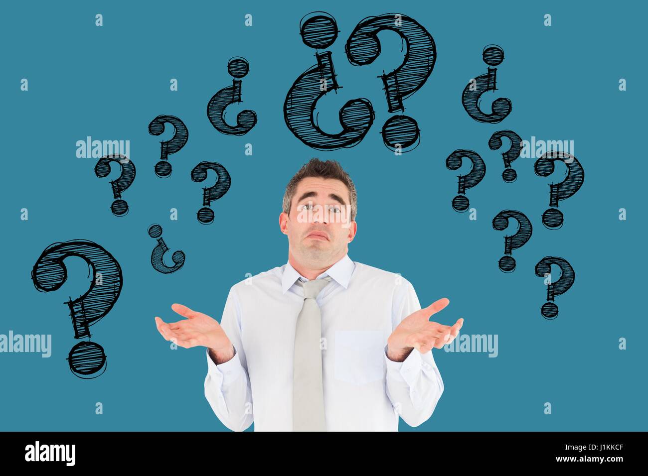 Digital composite of Digital composite image of confused businessman ...