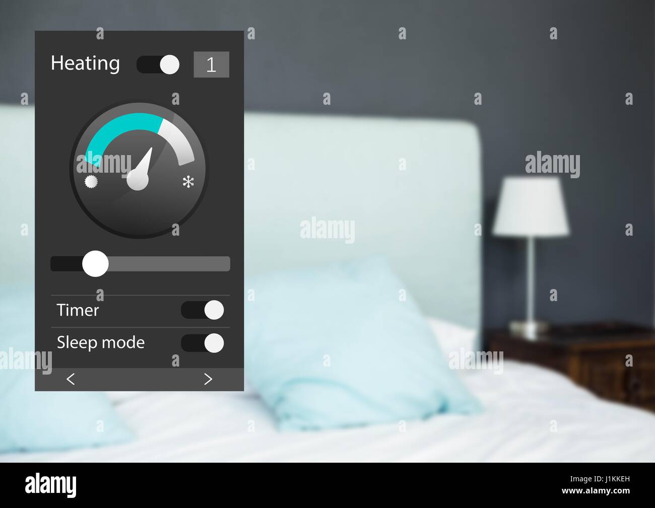 Digital composite of Home automation system heating App Interface Stock ...