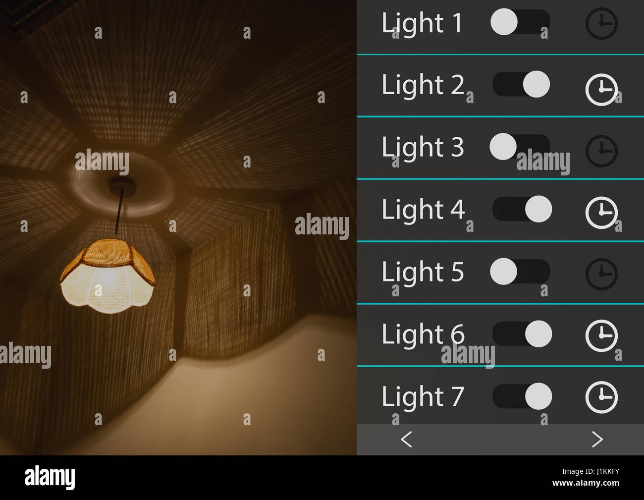 Digital composite of Home automation system lighting App Interface ...
