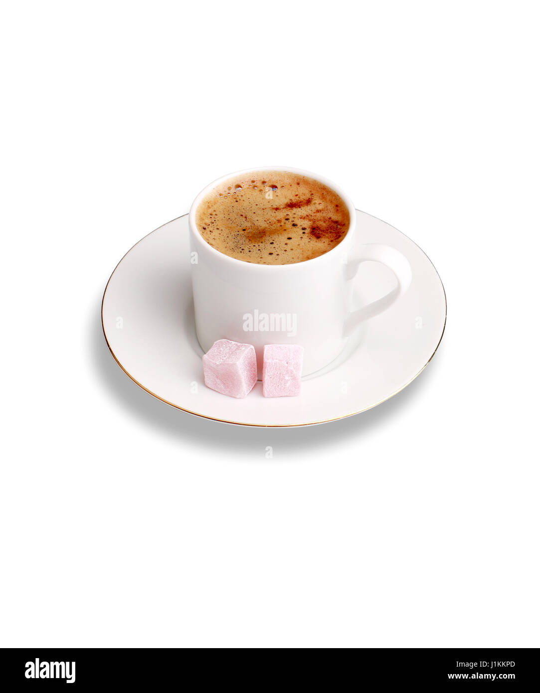 Turkish coffee is served hot, with Turkish delight Stock Photo - Alamy