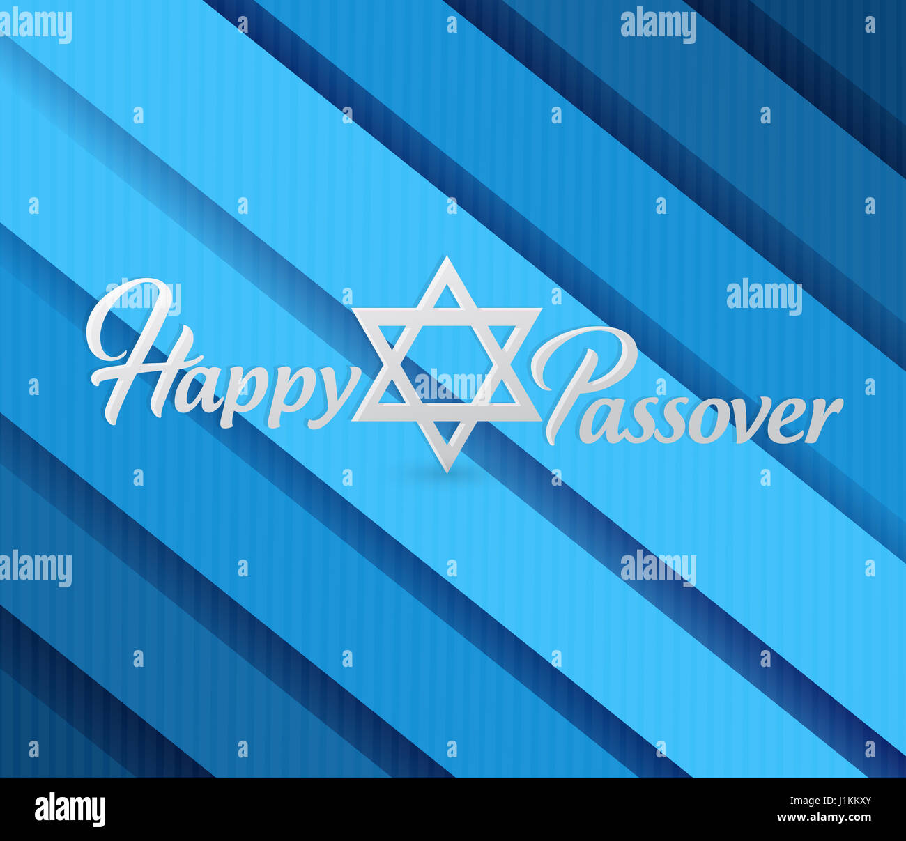 Happy passover sign card illustration design over a blue background ...