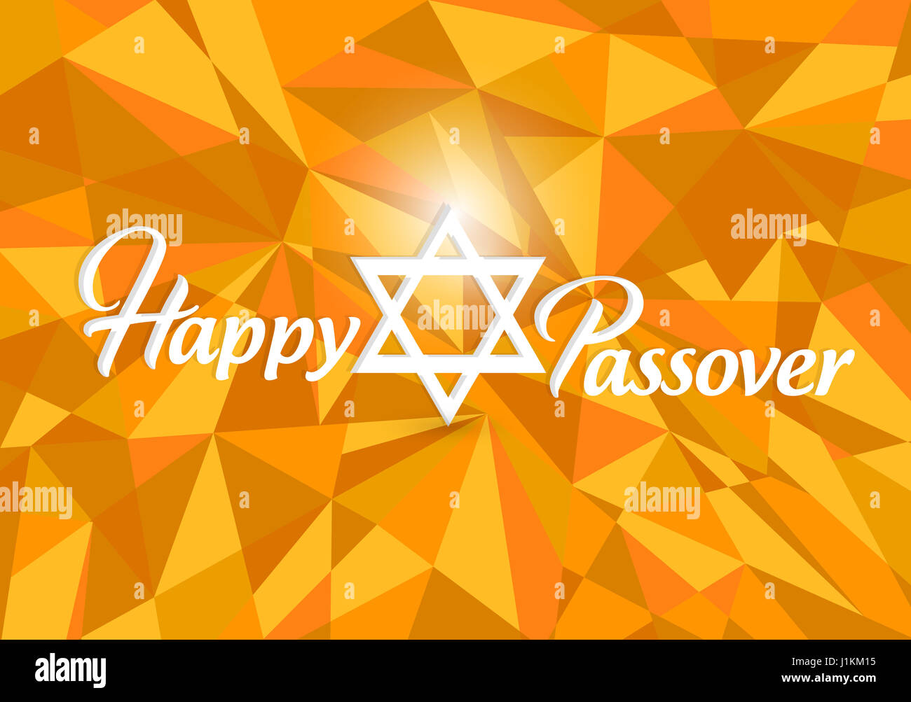 Happy passover card design over an abstract orange illustration ...