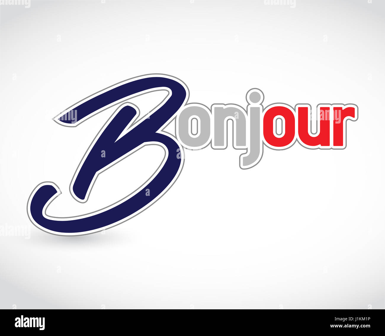 bonjour french greeting message sign illustration design graphic Stock ...