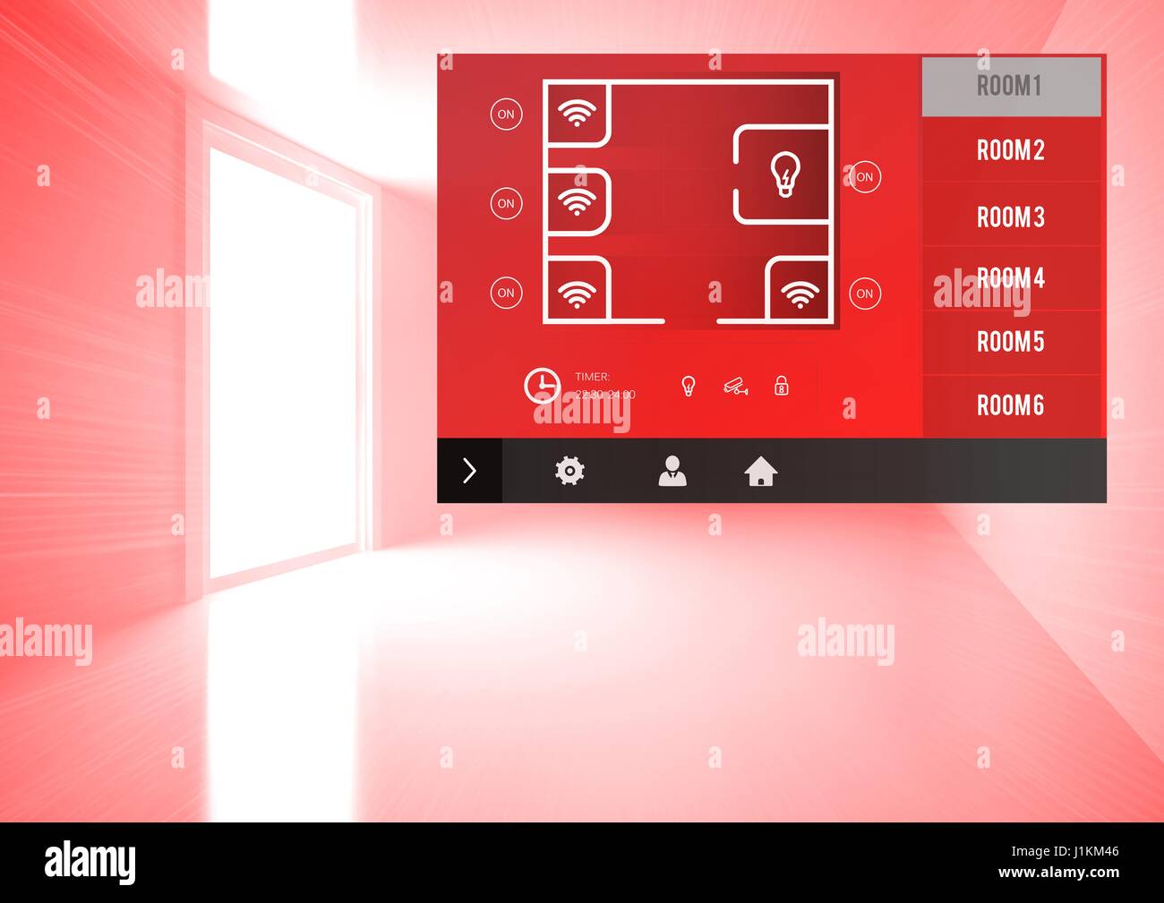 Digital composite of Home automation system App Interface Stock Photo ...