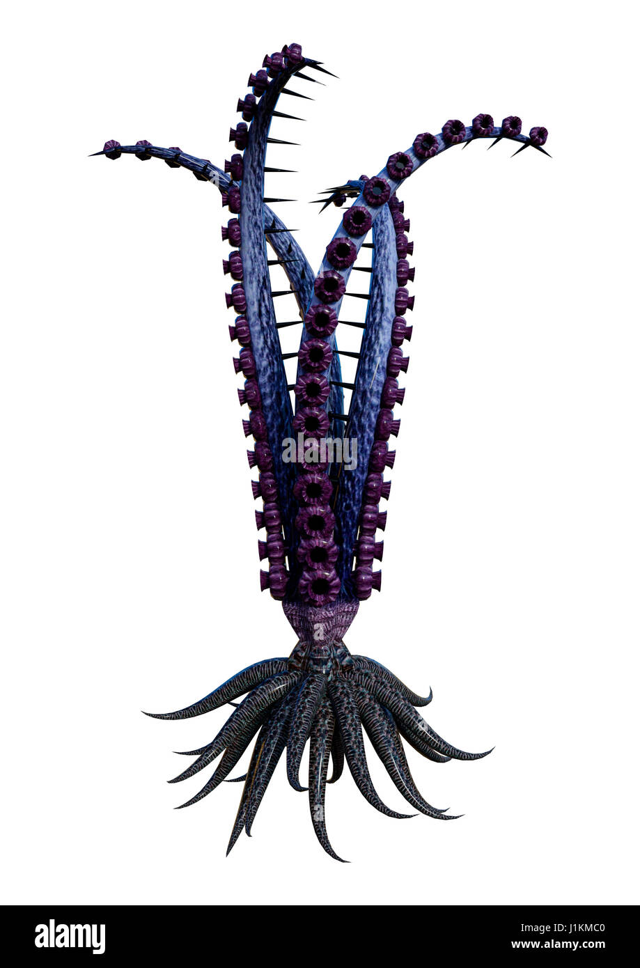 3D rendering of a science fiction alien plant isolated on white ...