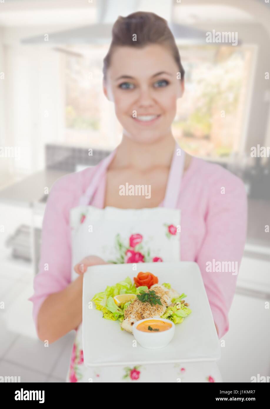 Woman empty plate full hi-res stock photography and images - Alamy