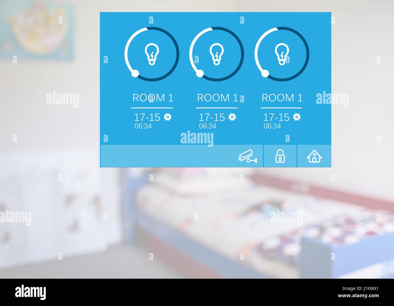 Digital composite of Home automation system lighting App Interface ...