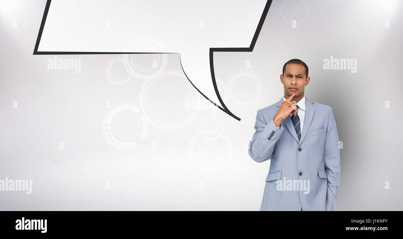 Digital composite of models with speech bubbles Stock Photo - Alamy