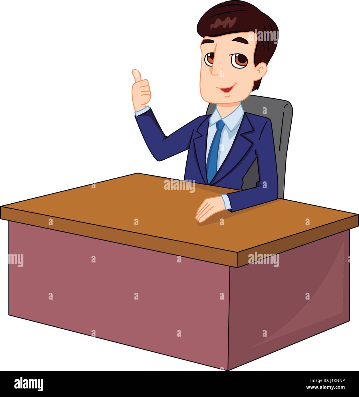 Business man behind desk Stock Vector Image & Art - Alamy