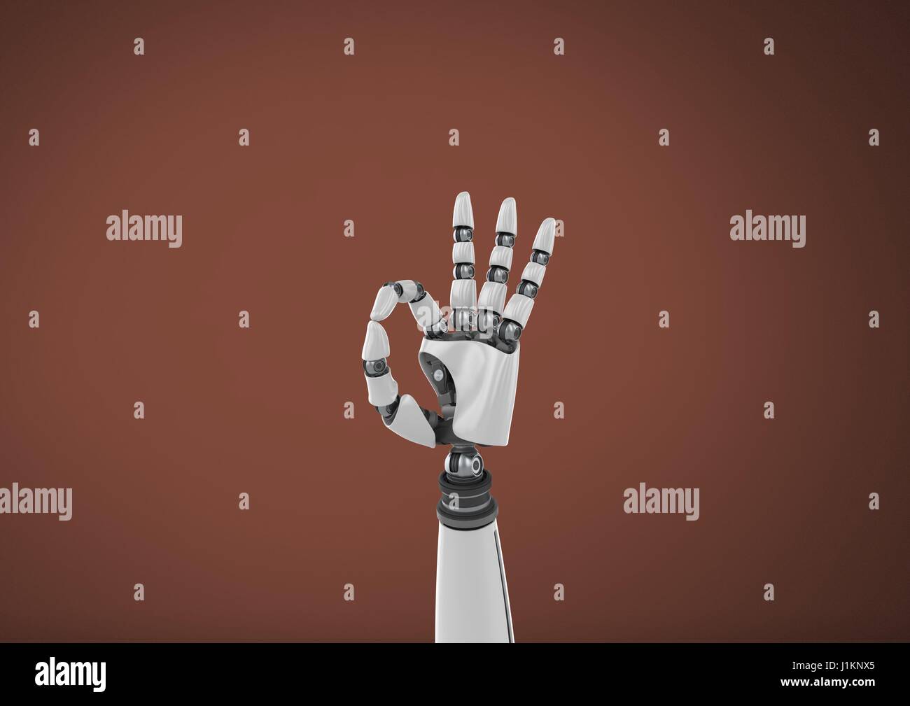 Digital composite of Android Robot hand gesture OK with brown ...