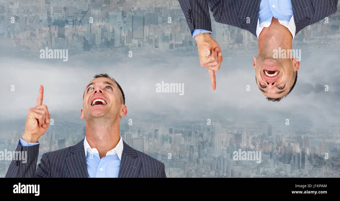 Digital composite of Digital composite image of upside down businessman ...